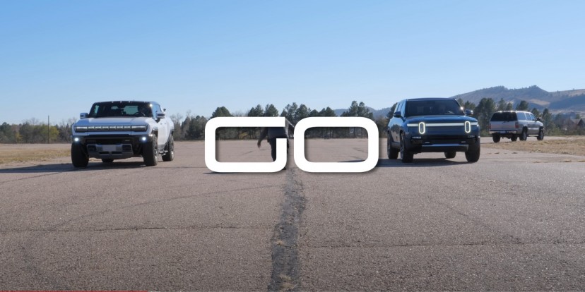 Hummer EV faces Rivian R1S EV in drag race and braking test - ArenaEV